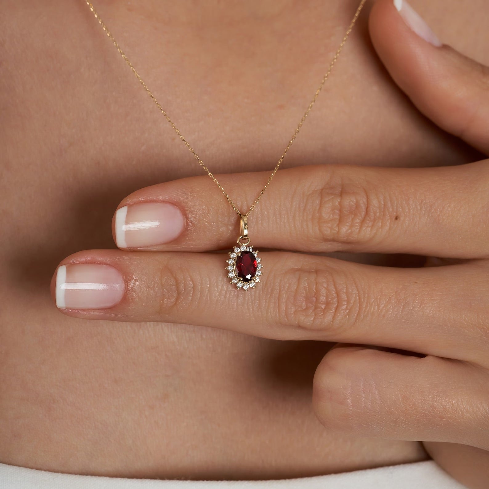 Oval Ruby Necklace